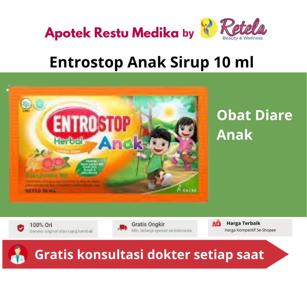 Jual ENTROSTOP HERBAL ANAK 1 SACHET 10 ML | Shopee Indonesia