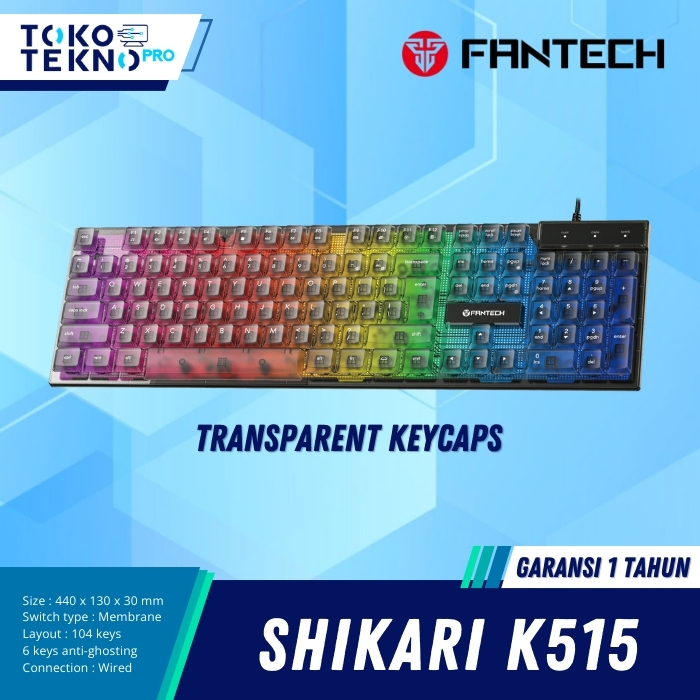 Jual Fantech Shikari K515 / K-515 Transparant Keycaps Gaming Keyboard ...