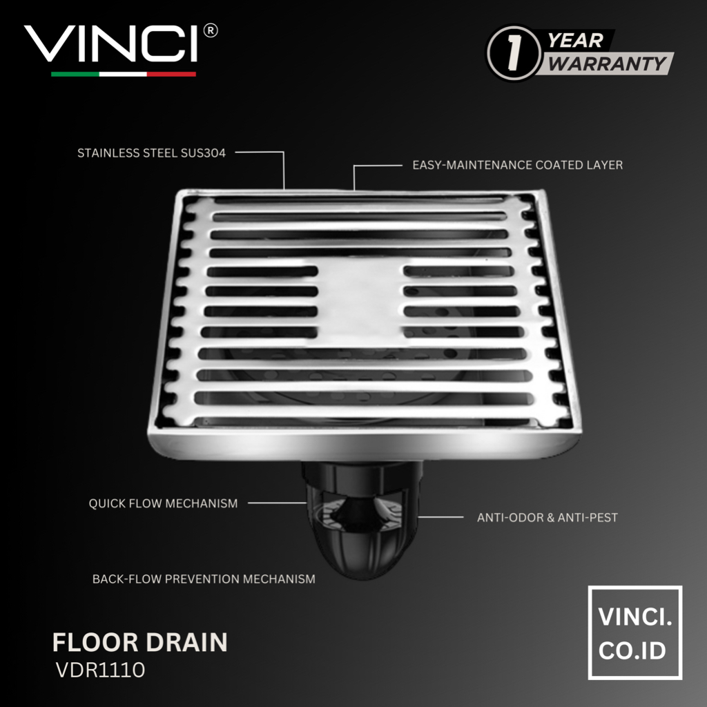 Jual VINCI Floor Drain Saringan Got Kotak Drainer Stainless Avur Lantai ...