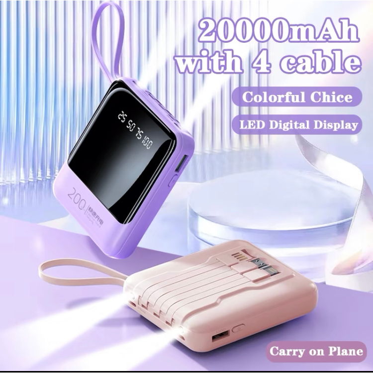 Jual Powerbank 20000 mAh mini size with 4 usb fast charging Lightweight ...