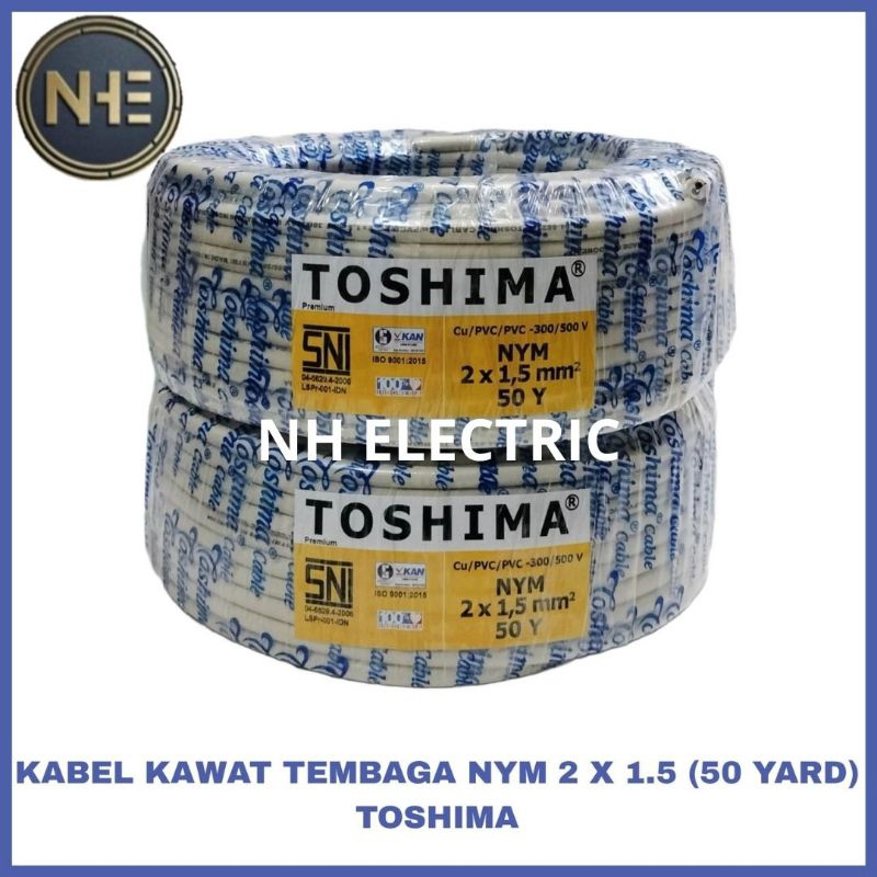 Jual Kabel Listrik Nym 2x1,5mm² 50Y Full Tembaga Toshima - Kabel Kawat ...