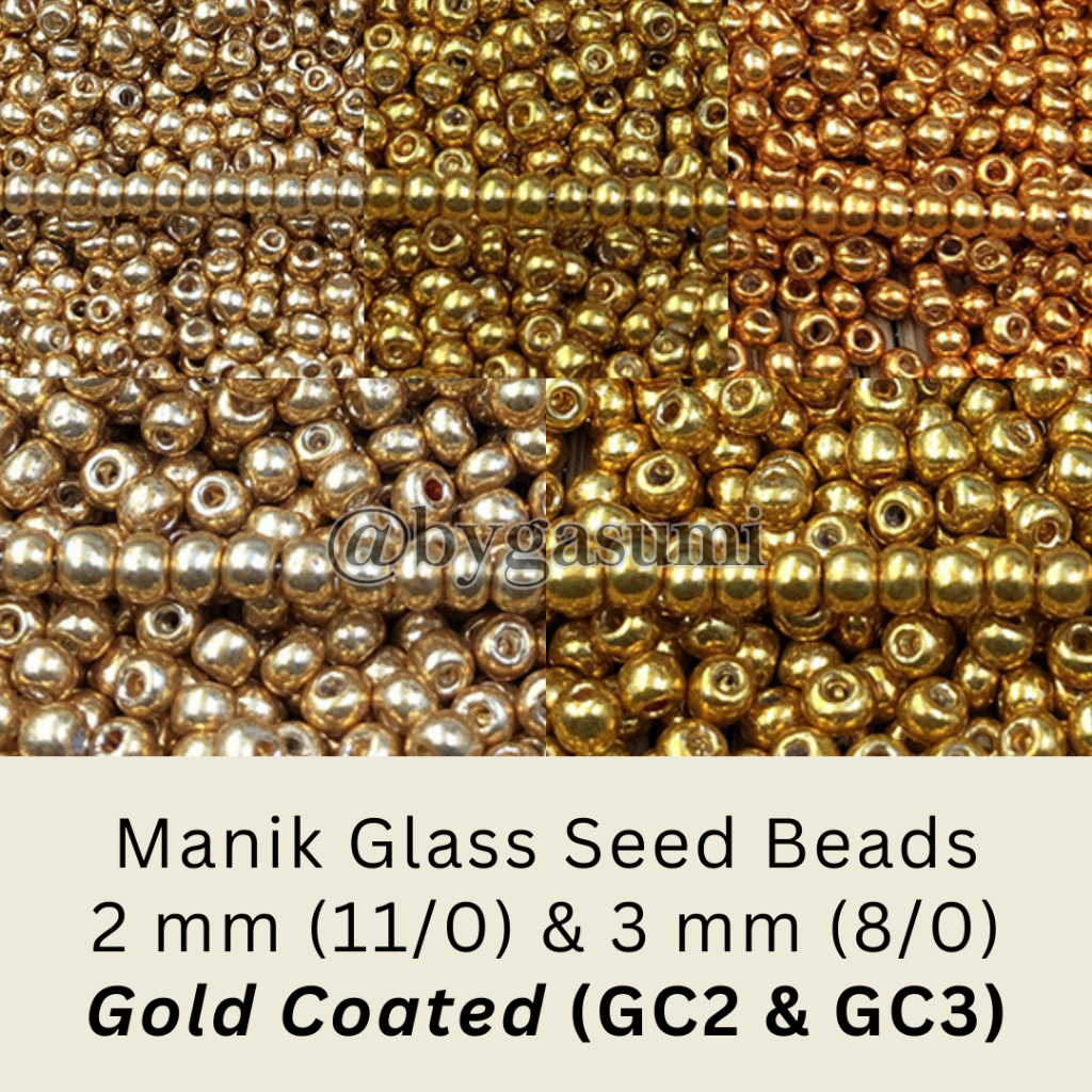 Jual (GC2 & GC3) Manik Emas Premium Ukuran Seragam 2 mm (11/0) & 3 mm ...