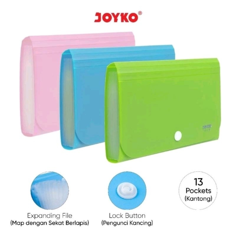 Jual EF-1218 Expanding File Joyko 13 Pocket File Bill Holder | Shopee ...