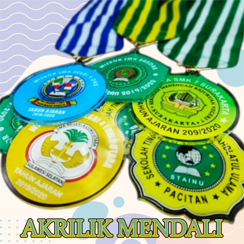 Jual Bandul mendali custom / akrilik mendali / mendali tanpa tali ...