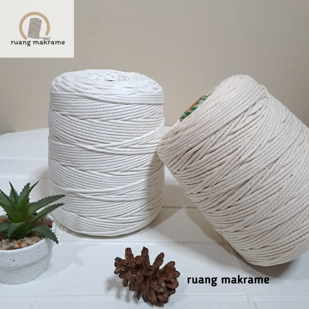 Jual tali katun macrame 3mm 3ply 1kg warna tali katun makrame cotton ...