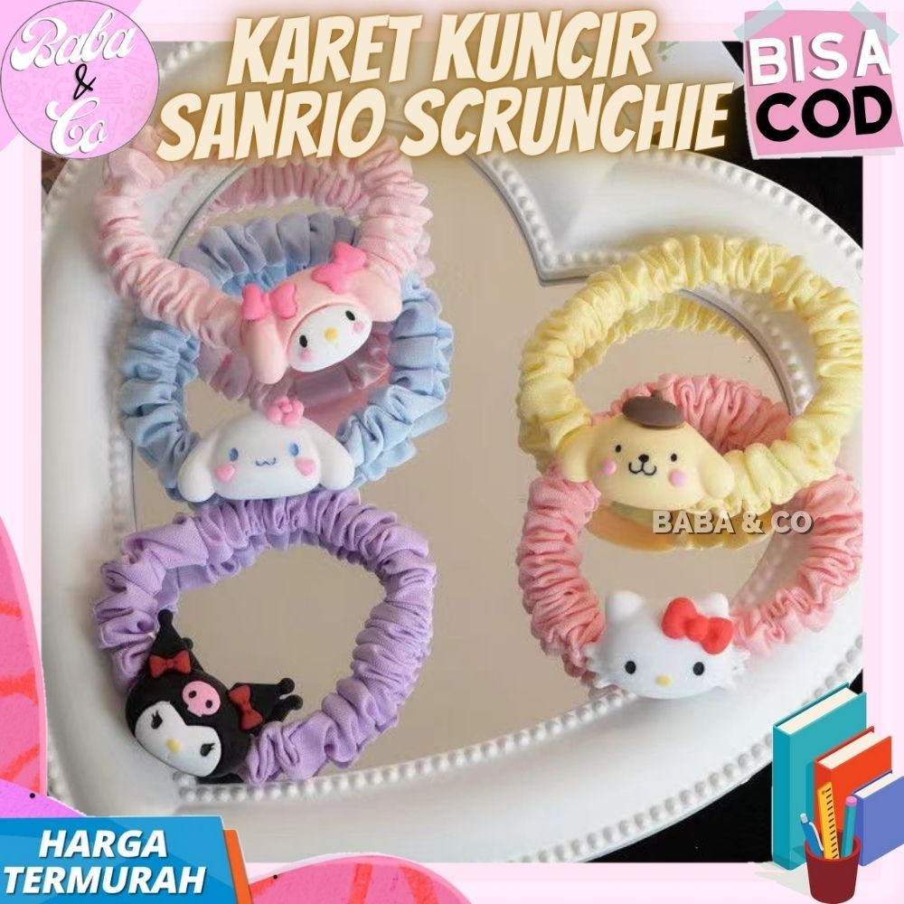 Jual KARET KUNCIR SANRIO KUNCIRAN RAMBUT SANRIO SCRUNCHIE KARET SANRIO ...