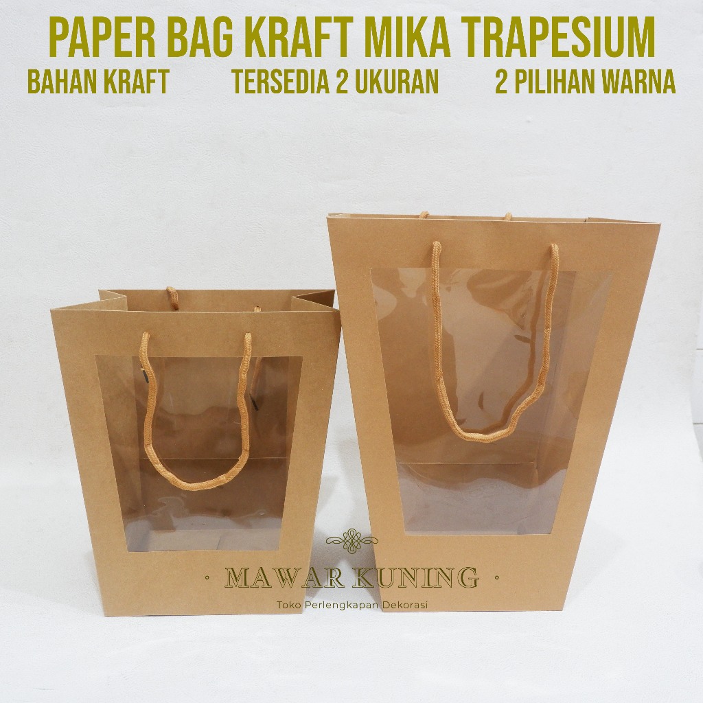 Jual Paper Bag Kraft Mika Trapesium / Paper Bag Bunga | Shopee Indonesia