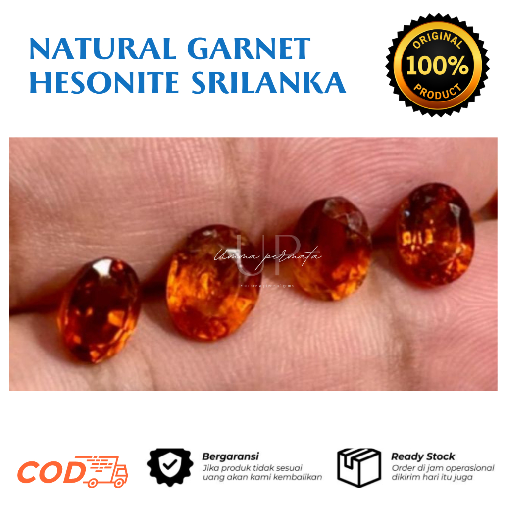 Jual Batu Permata Asli Natural Garnet Hesonite Srilanka Ukuran 8x6 mm ...