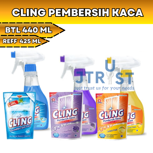 Jual Cling Pembersih Kaca 425ml Refill & 440ml Botol | Shopee Indonesia
