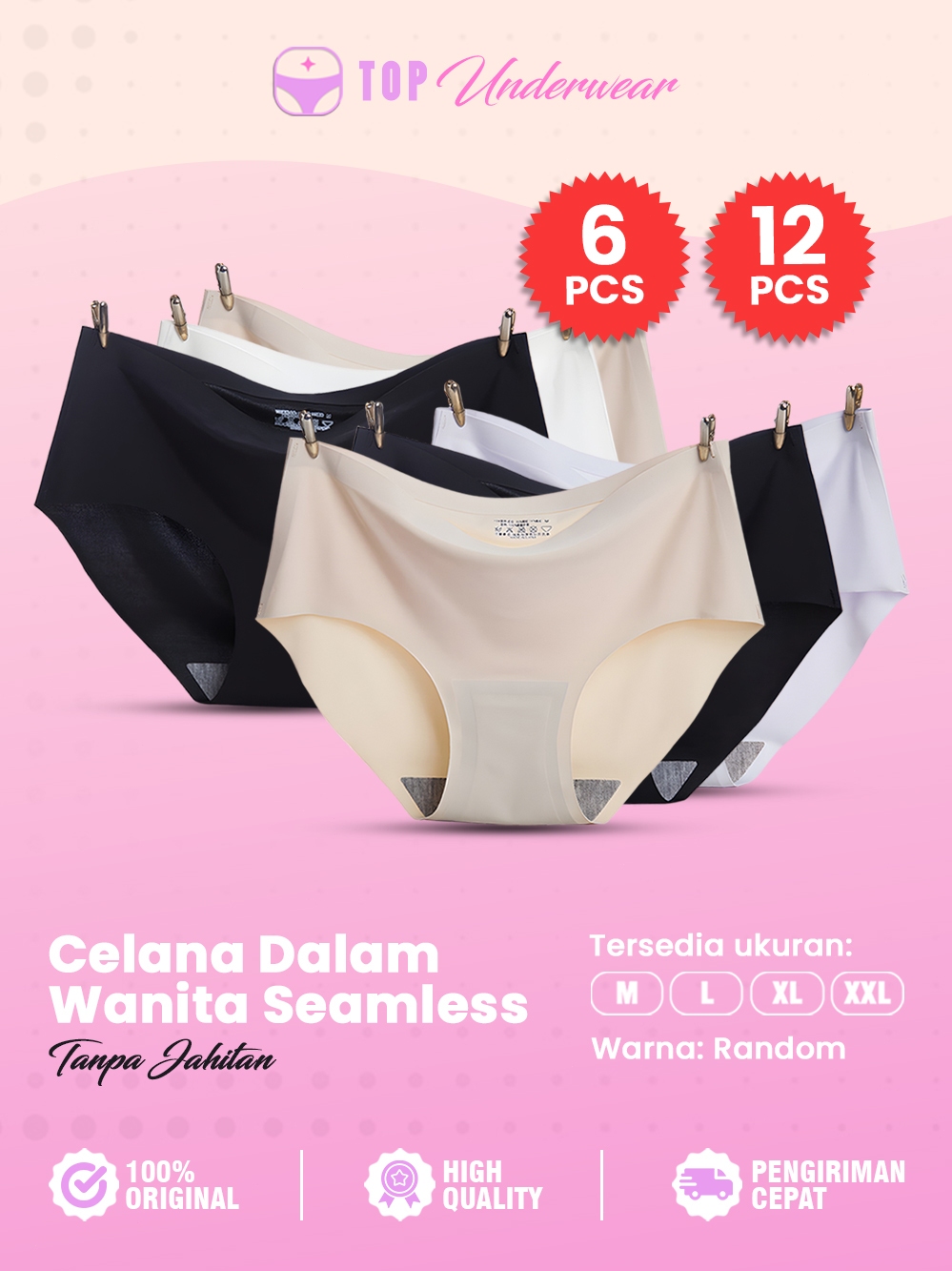 Jual A001/ 1LUSIN Celana Dalam Seamless Wanita Celana Dalam Tanpa ...
