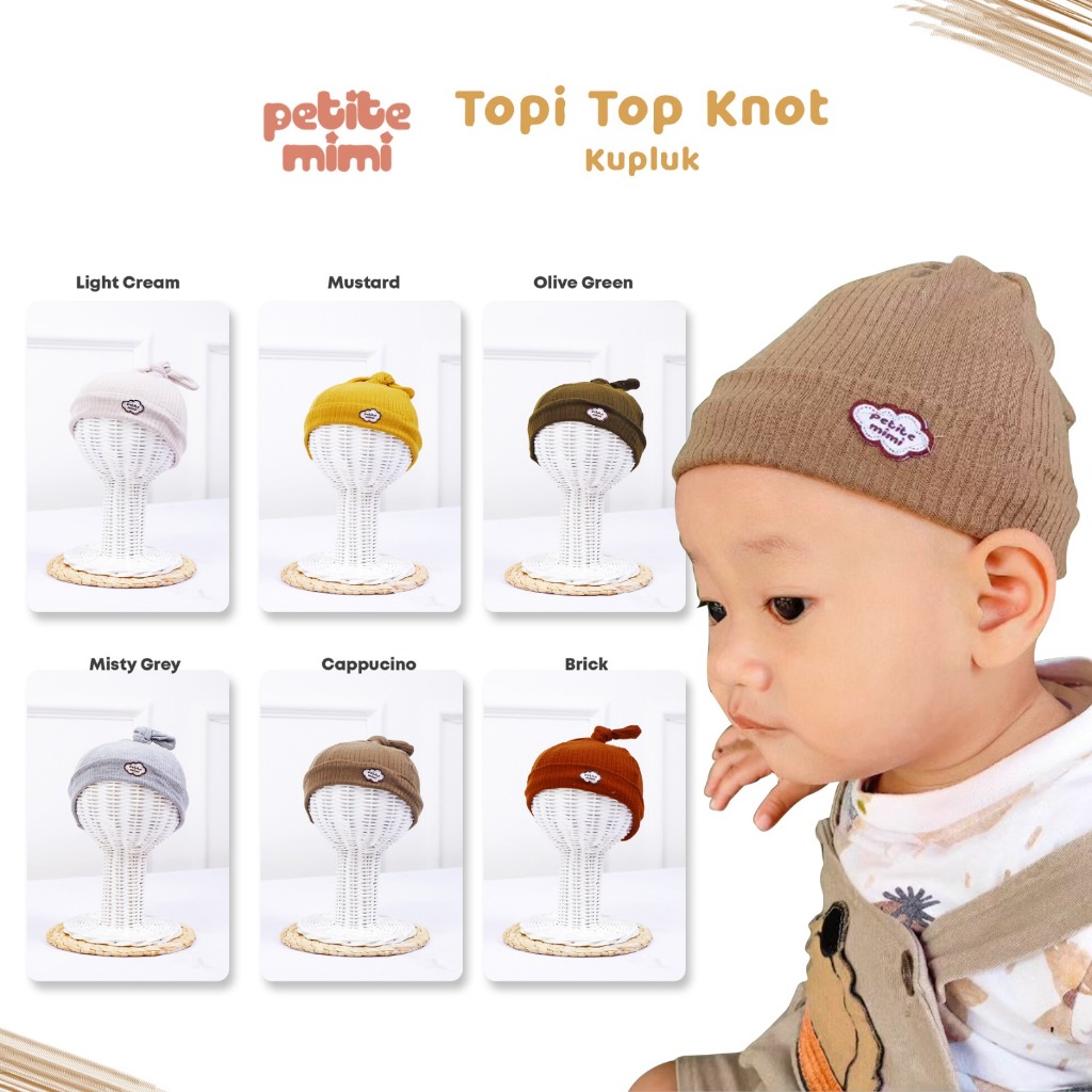 Jual Petite Mimi Topi Bayi Top Knot - Topi Rajut Kupluk Bayi - Topi Bayi Unisex - Topi Knot ...