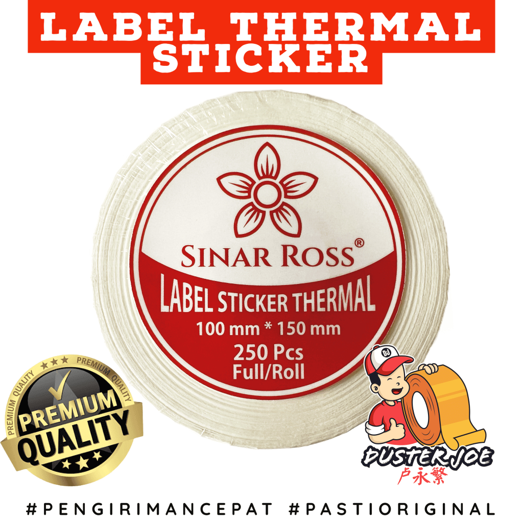Jual Sinar Ross Label Kertas Thermal Barcode 100x150 isi 250 LEMBAR PER ...