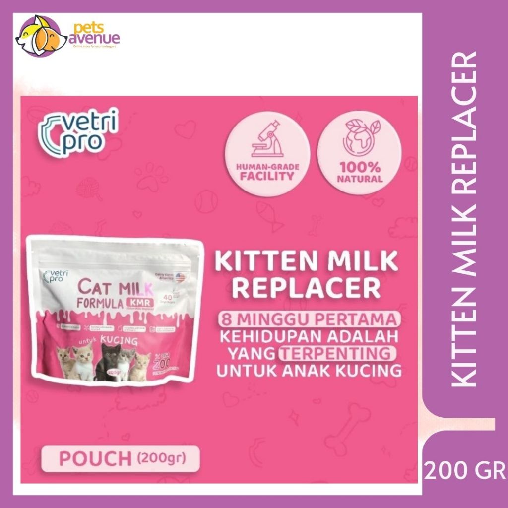 Jual Susu anak kucing - Vetri pro cat milk formula KMR kemasan pouch 200 gr | Shopee Indonesia