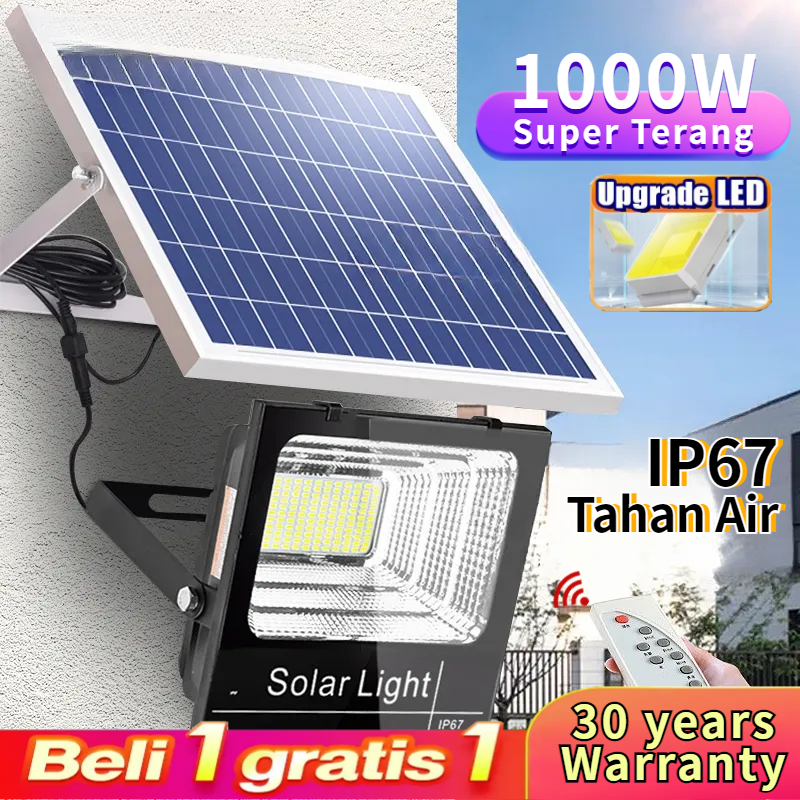 Jual 【Beli 1 gratis 1】Lampu tenaga surya outdoor otomatis Lampu solar panel Tahan air IP67 LED ...