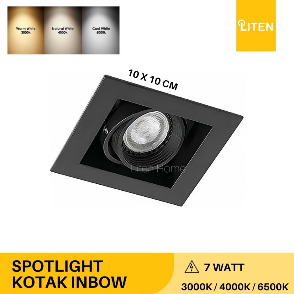 Jual Kap Lampu Spotlight Inbow Kotak 1 Lubang 7 watt LED Halospot MR16 7w | Shopee Indonesia