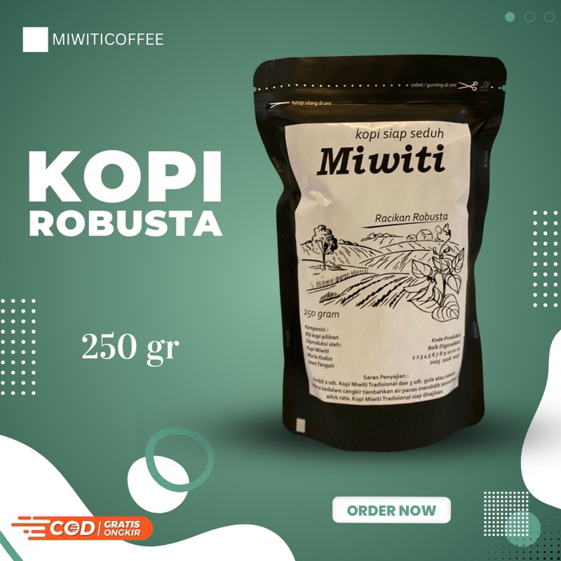 Jual MIWITI COFFEE || kopi muria kopi robusta 250 gr kopi fine robusta ...