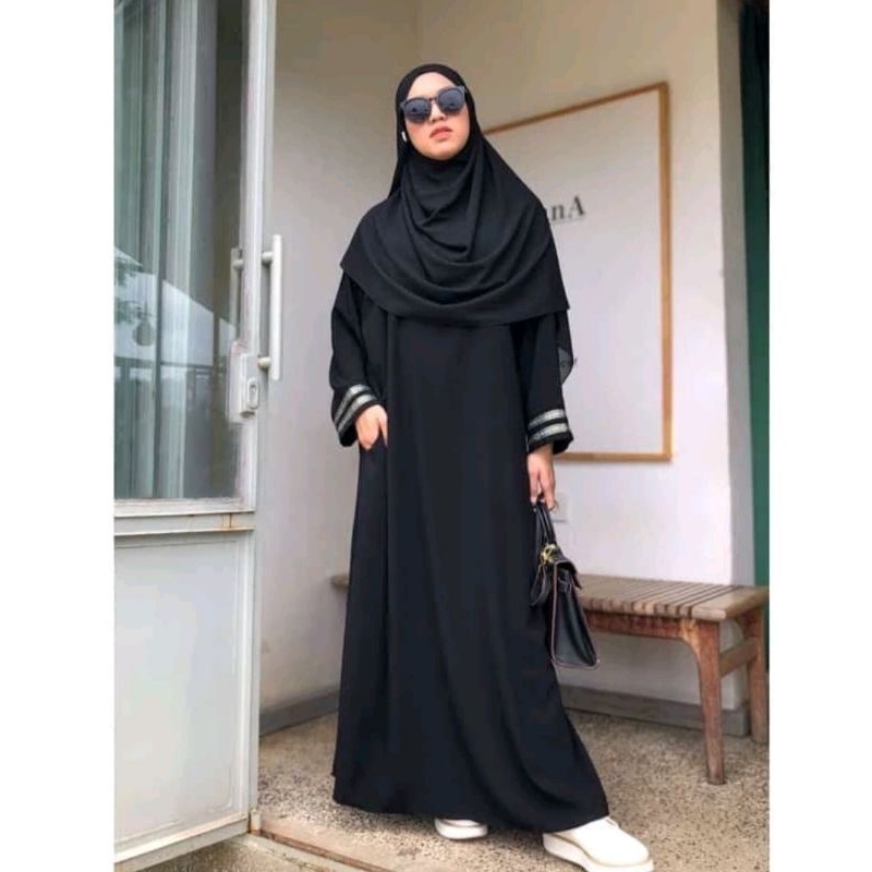Jual abaya hitam polos Lis panjang | Shopee Indonesia