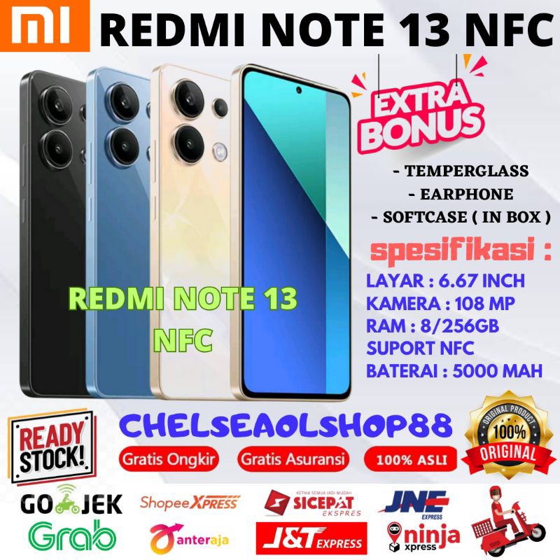 Jual XIAOMI REDMI NOTE 13 NFC RAM 8/256GB GARANSI RESMI | Shopee Indonesia