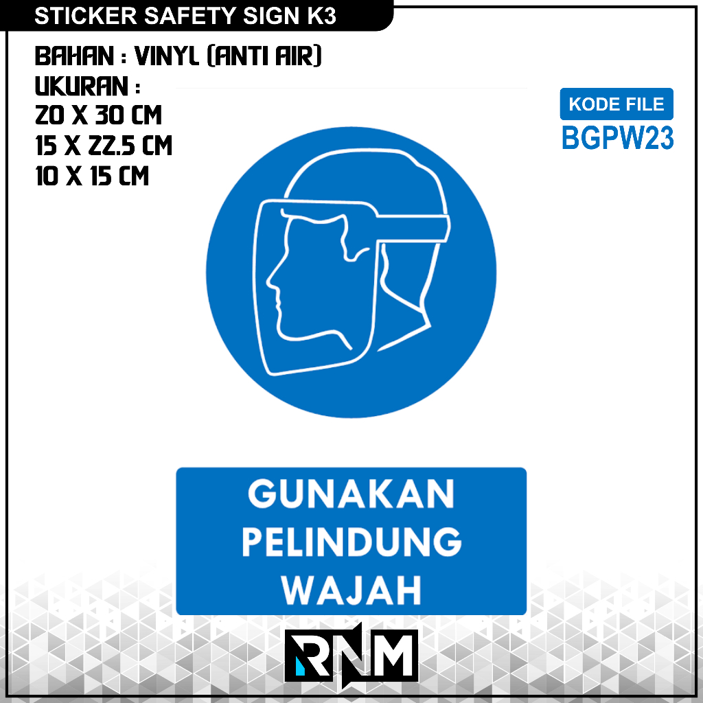 Jual STICKER SAFETY SIGN RAMBU K3 GUNAKAN PELINDUNG WAJAH | Shopee ...