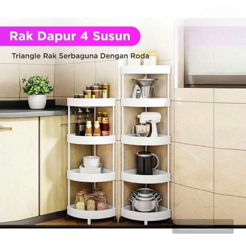 Jual Rak Susun Segitiga Beroda Rak Susun Sudut Serbaguna Rak Dapur ...
