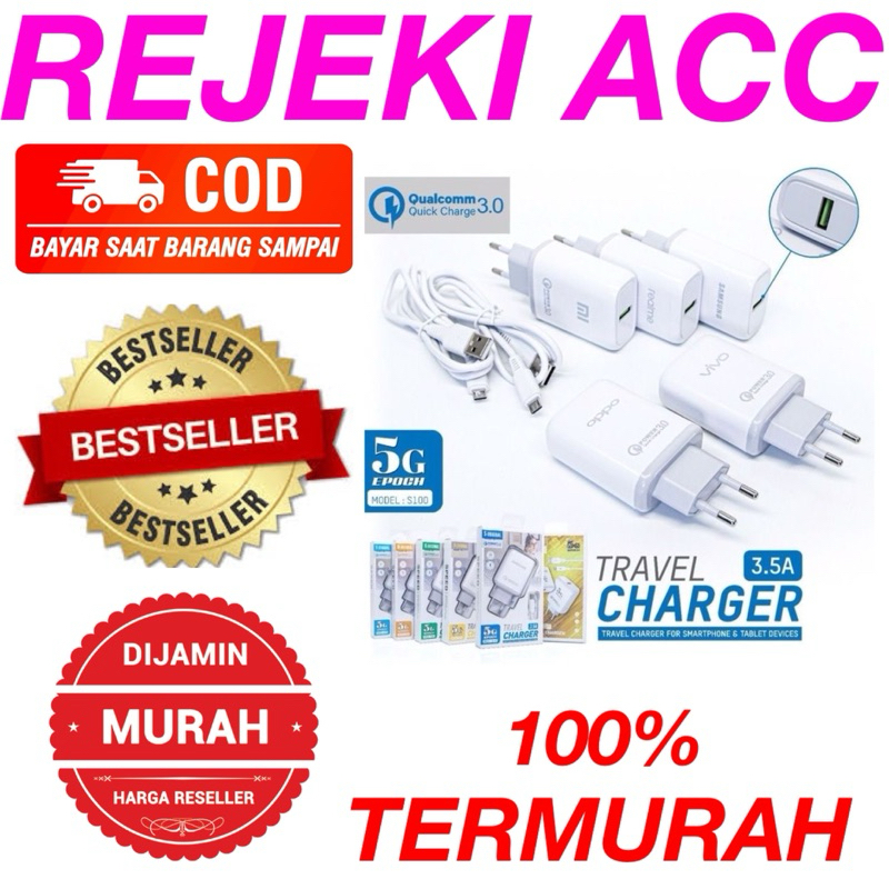 Jual Charger Branded Micro 5G 3.5A 1 usb S100 S200 ALL MEREK | Shopee ...