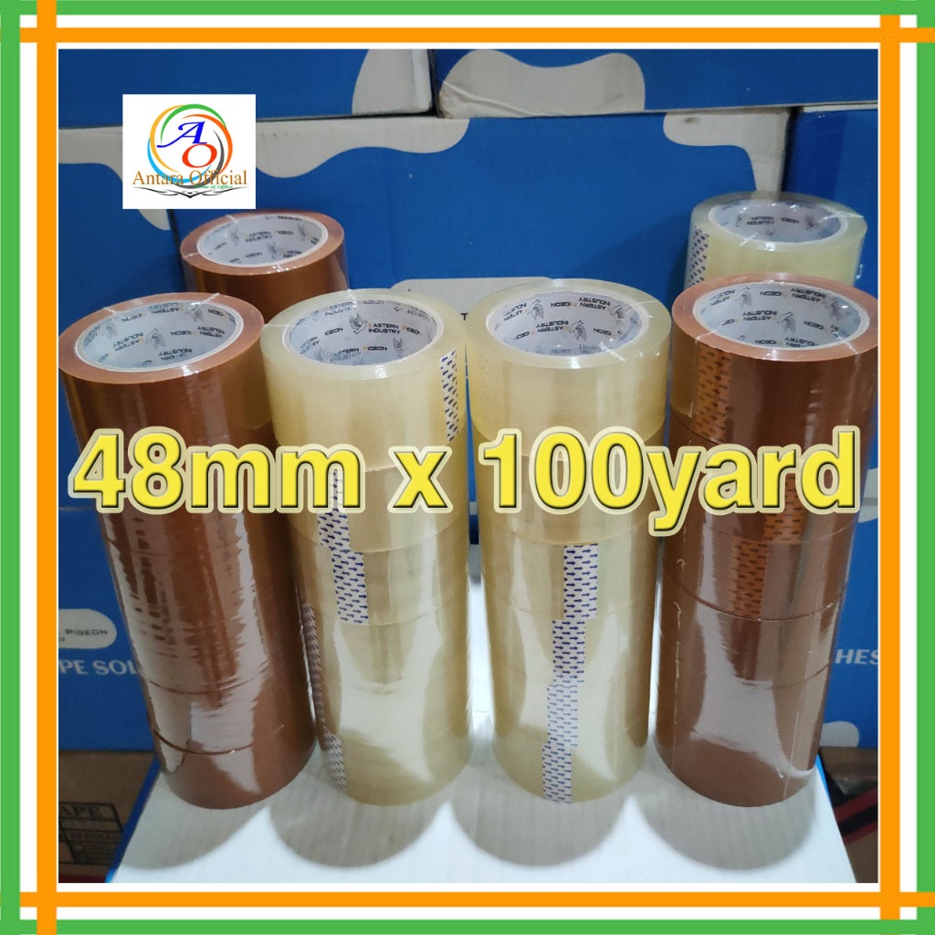 Jual Lakban 2 Inch 48mmx100yard 1 Pack isi 6 Roll 45 micron Isolasi Selotip Clear Adhesive Tape ...