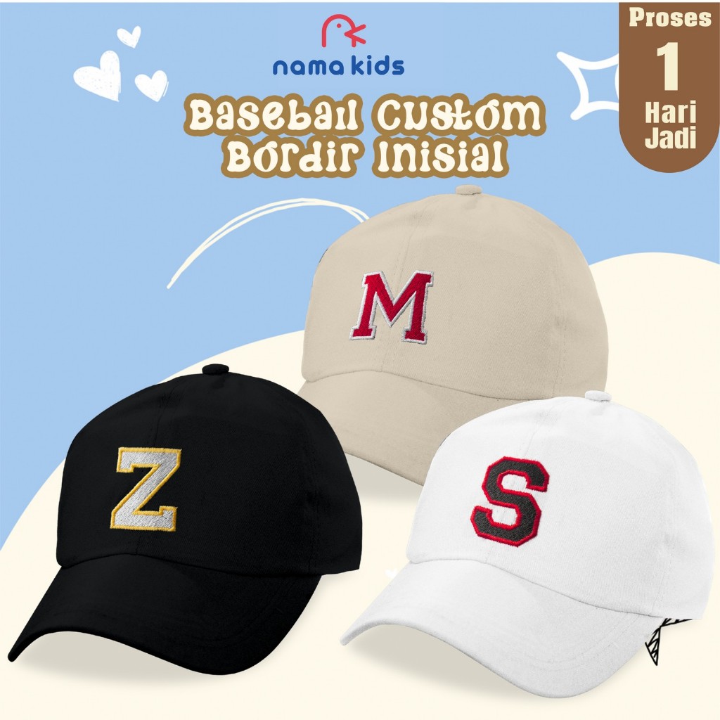 Jual TOPI BASEBALL BORDIR INISIAL NAMA ANAK TOPI CUSTOM INISIAL NAMA ...