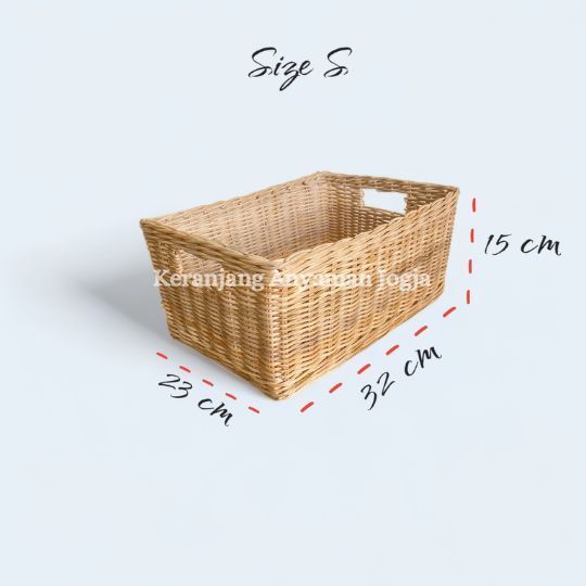 Jual Kotak Penyimpanan Keranjang Rotan / Laci Box Rotan Anyaman Asli ...