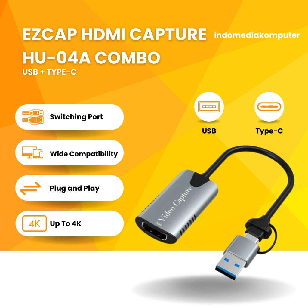 Jual EZCAP HDMI CAPTURE HU-04A COMBO USB + TYPE-C | Shopee Indonesia