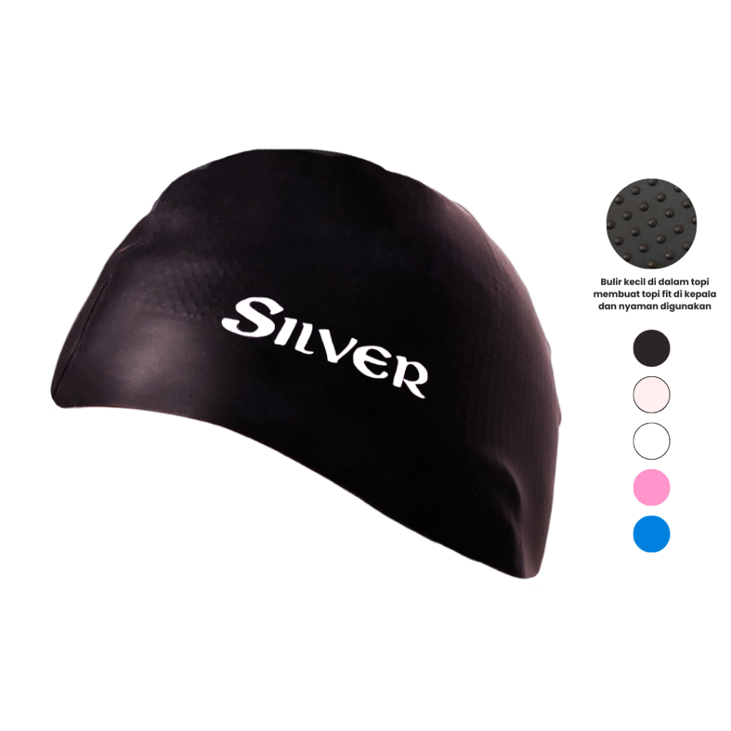 Jual SILVER Topi Renang Dewasa Silicone Adult Swim Cap - 17008.001 ...