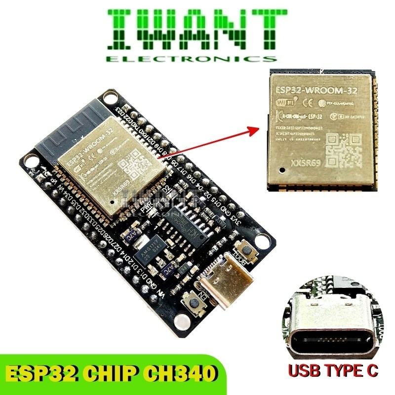 Jual ESP32 WROOM 32 NODEMCU ESP32 CH340 30 PIN WIFI BLUETOOTH USB TYPE ...