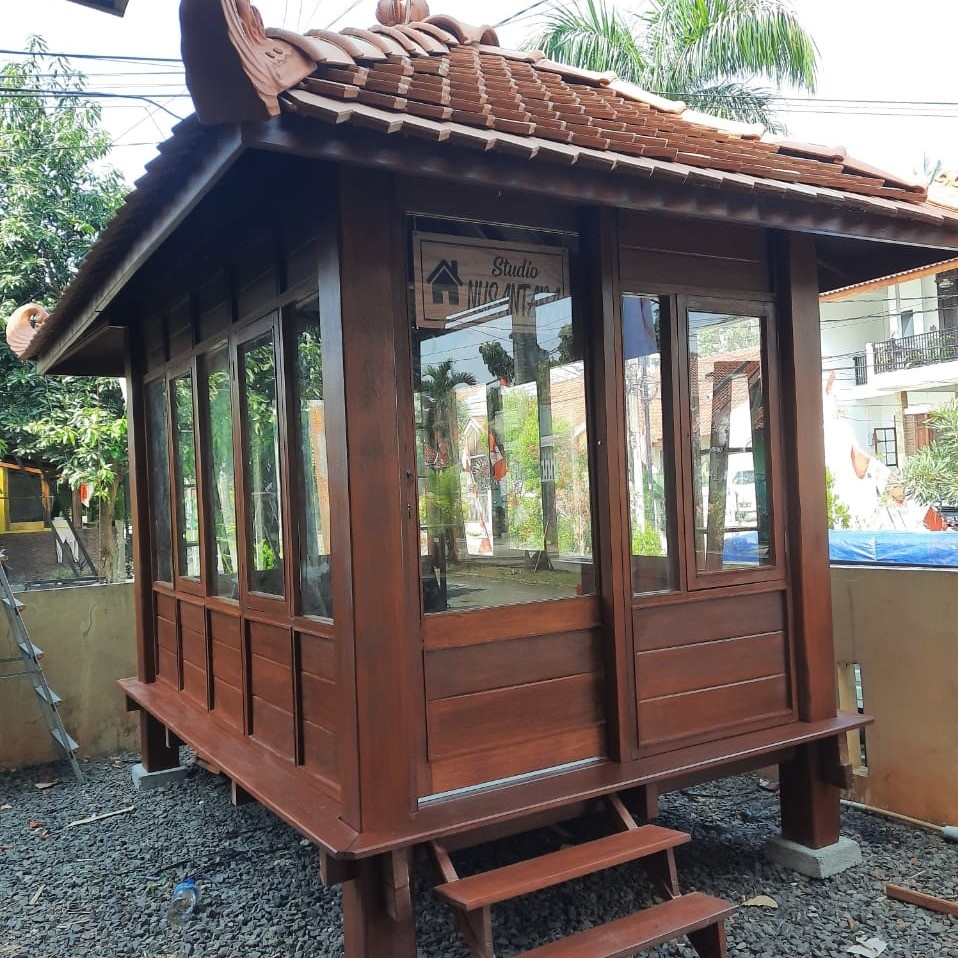 Jual Gasebo Model Dinding Kayu Kelapa | Rumah Joglo Atap Genteng ...