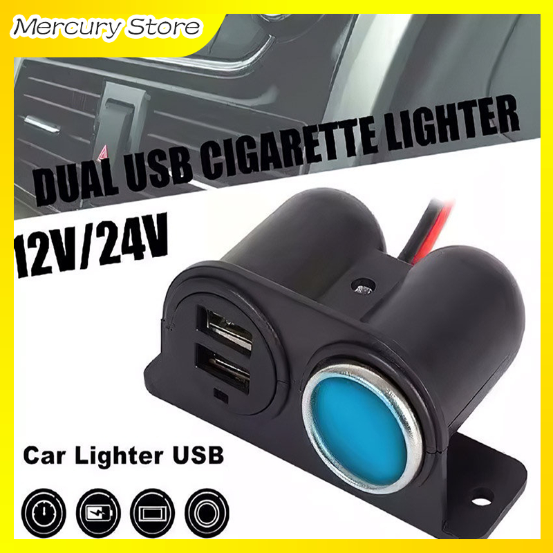Jual Socket Charger Mobil Soket Plug Pemantik / Lighter Socket 2 Usb ...
