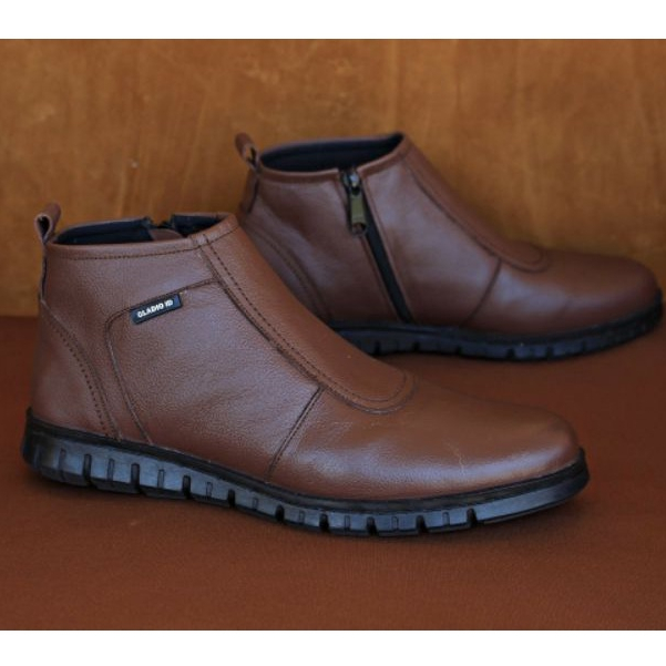 Jual Sepatu Pria Boot Zipper Biker Casual Formal Kerja Kulit Asli ...