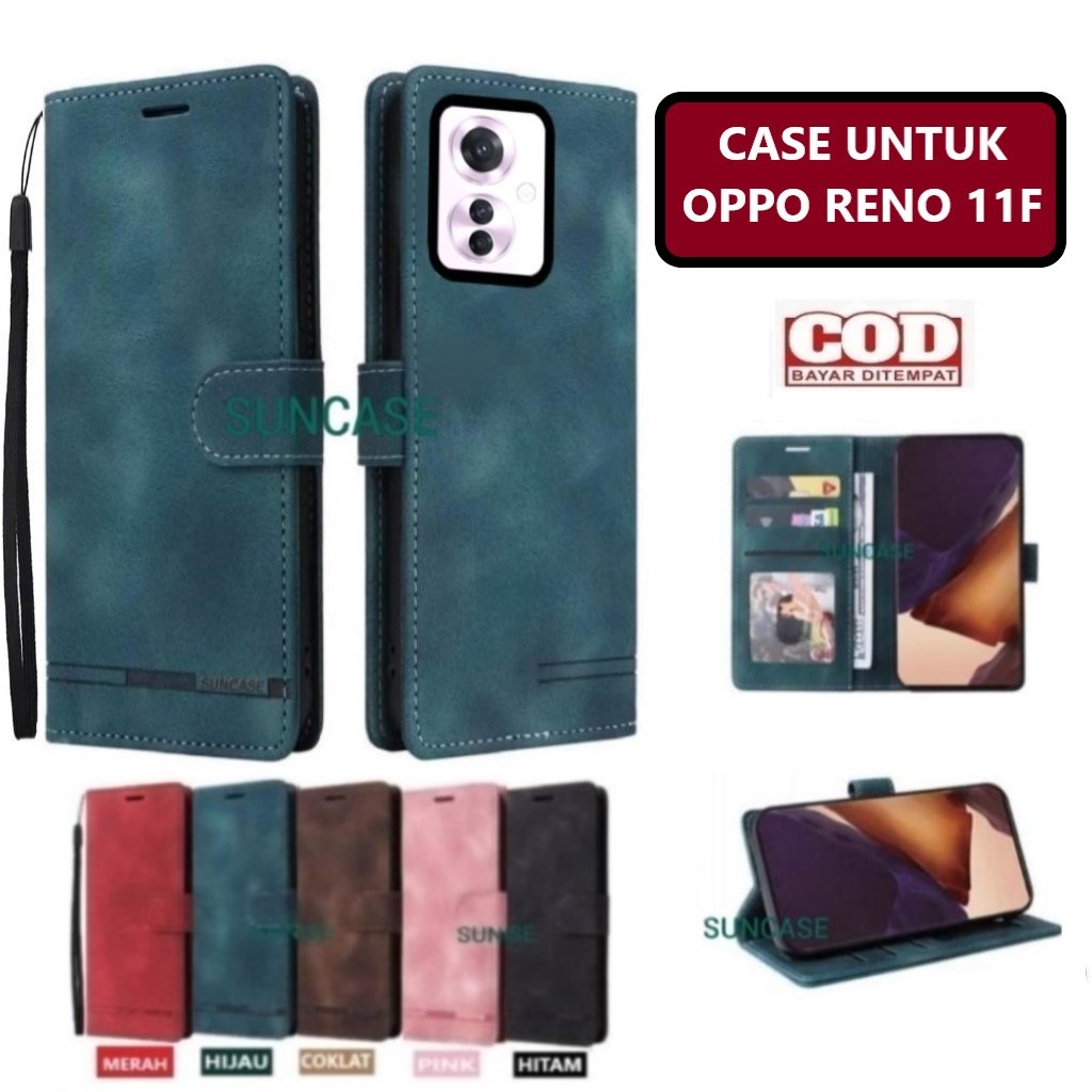 Jual Casing OPPO RENO 11F 5G model flip buka tutup case kulit ada ...