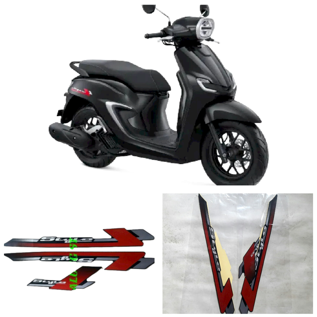 Jual STIKER STRIPING LIS LES BODY MOTOR HONDA STYLO 160 2024 FULL HITAM ...