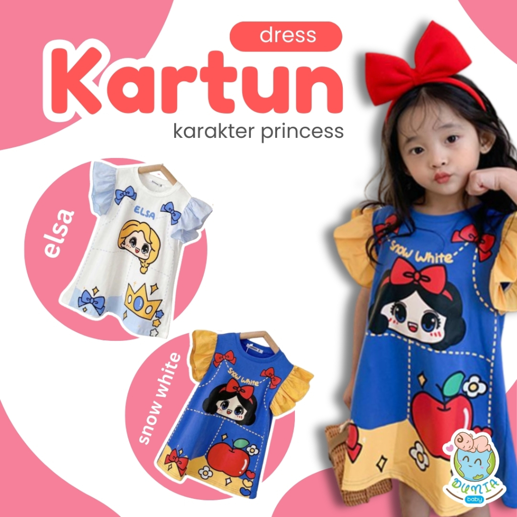 Jual DUNIABABY 1-8 Tahun Dress Scuba Anak Perempuan Putri Kartun Elsa ...