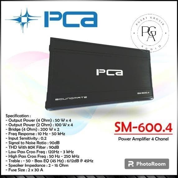 Jual Power amplifier mobil 4 chanel PCA Soundman class AB SM 600.4 ...