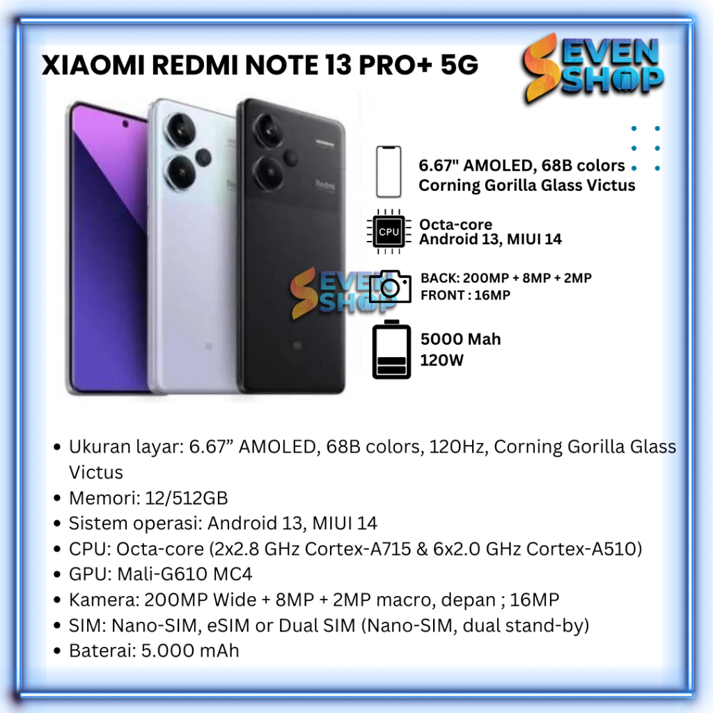 Jual Xiaomi Redmi Note 13 Pro Plus RAM 12/512GB Garansi Resmi | Shopee ...