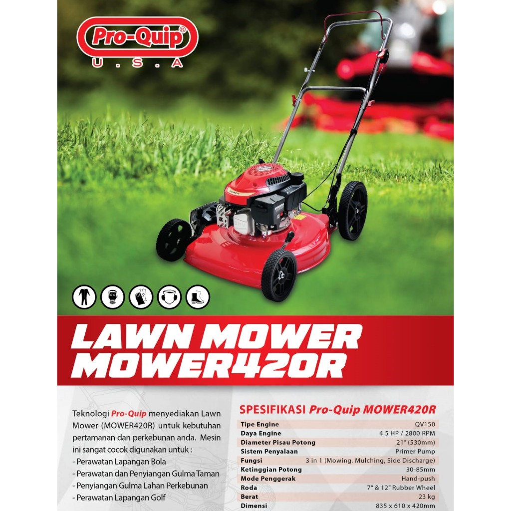 Jual Mesin Potong Rumput Dorong MOWER240R PRO-QUIP 21" 4T / Lawn Mower ...