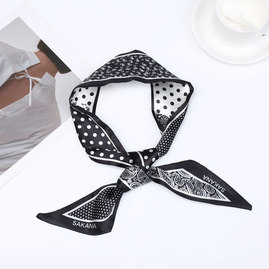 Jual SAKANA - Mini Satin Syal - Scarf Motif Polkadot - Bag Accsesoris ...