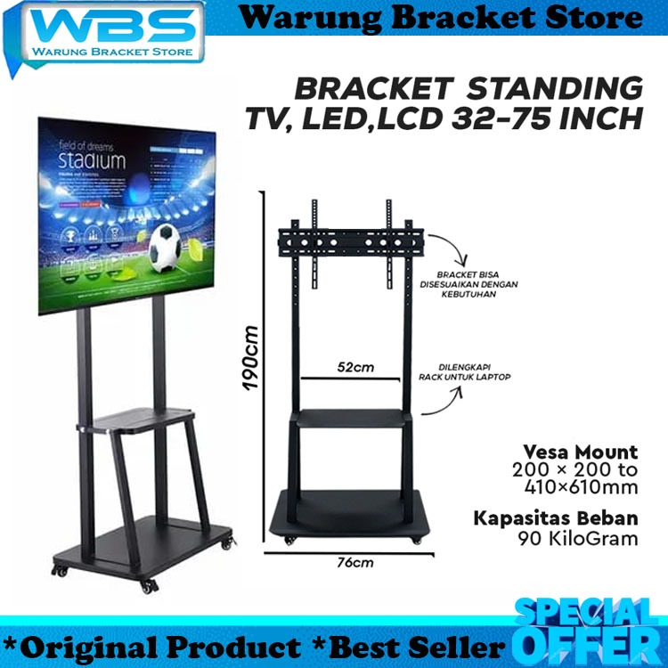 Jual Bracket TV stand/Bracket Stand TV/Bracket Standing TV LED Dorong ...