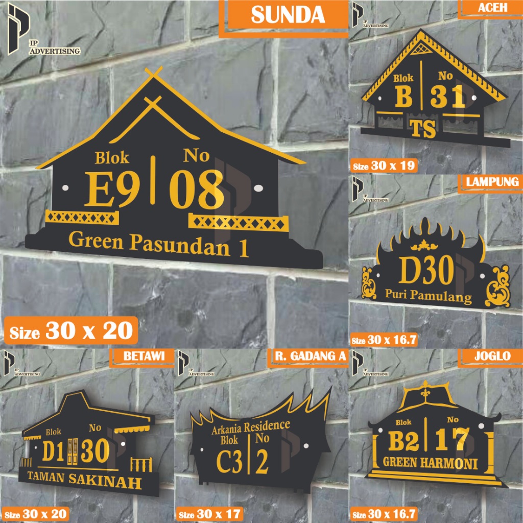 Jual NOMOR RUMAH AKRILIK CUTTING LASER | PAPAN NOMOR RUMAH ADAT ESTETIK ...