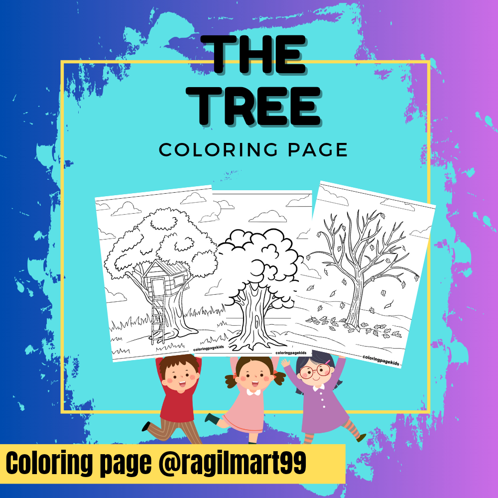 Jual DIY Coloring Page / Lembar Mewarnai Sketsa TEMA POHON ...