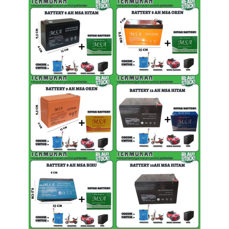 Jual BATTERY SPRAYER MSA 12V VARIASI BERGARANSI (BATTERY-ACCU SPRAYER ... Jual BATTERY SPRAYER MSA 12V VARIASI BERGARANSI (BATTERY-ACCU SPRAYER ...