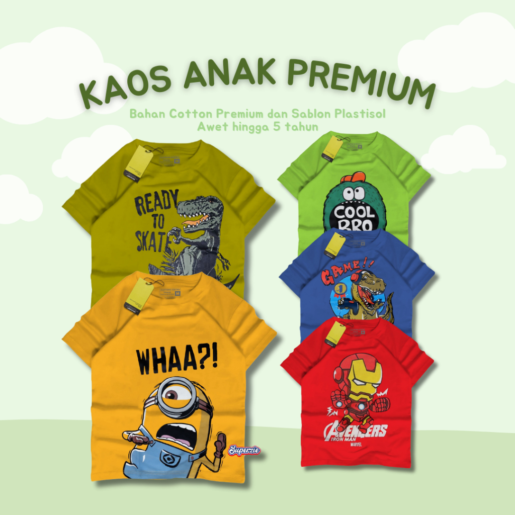 Jual KenzieCloth BAJU ANAK LAKI LAKI 4-12 TAHUN TERBARU DINOSAURUS ...