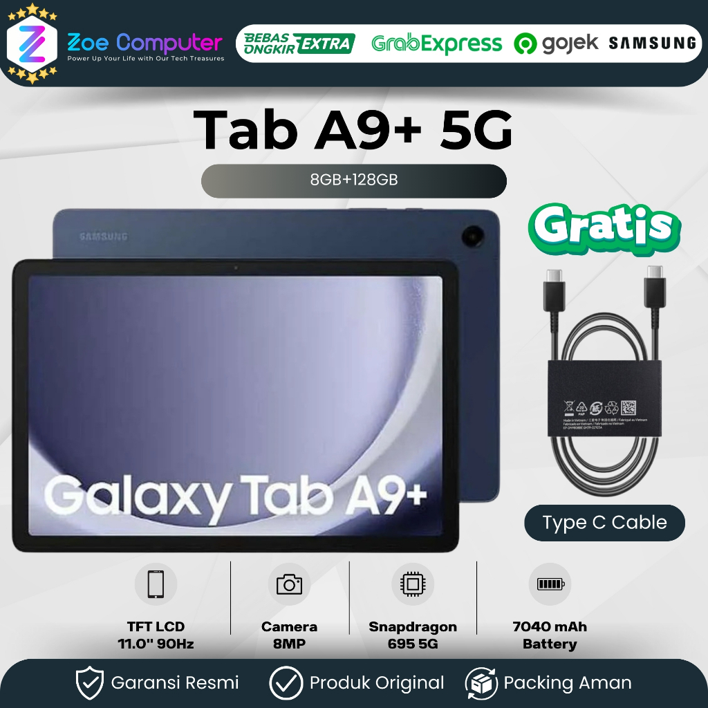 Jual Samsung Galaxy Tab A9+ 5G 8/128GB Garansi Resmi | Shopee Indonesia