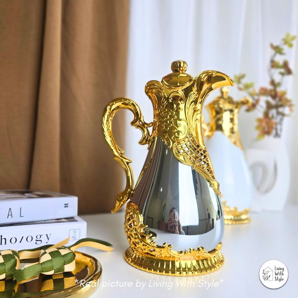 Jual Living With Style - Gold Arabic Style Thermos Jug / Termos Pitcher ...
