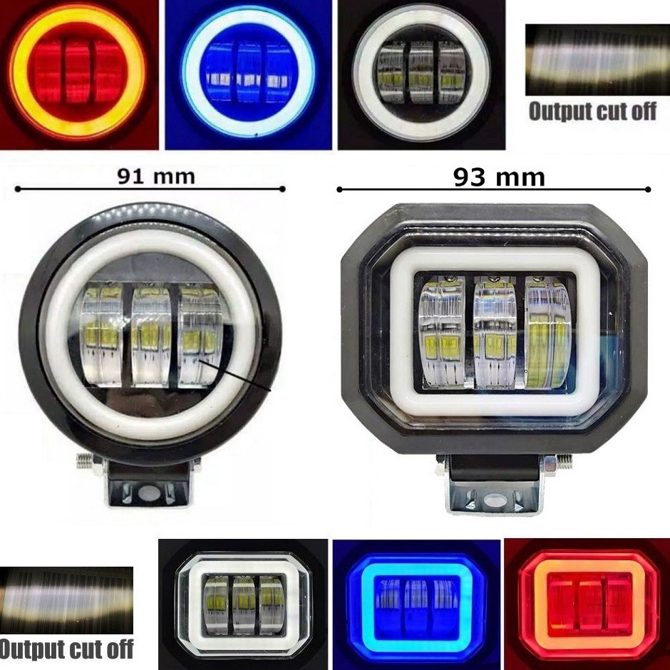 Jual Lampu Tembak Sorot LED Daymaker K3 3 Mata 3 Watt Bulat Kotak CWL ...
