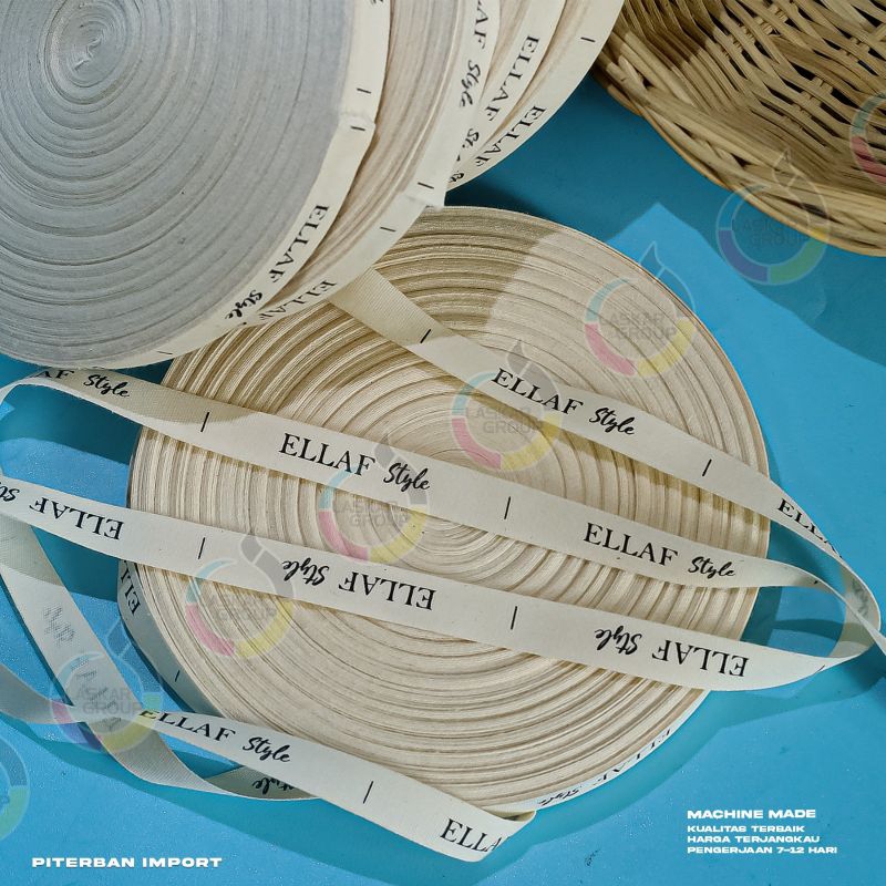 Jual LABEL KATUN 50 M (FREE DESIGN)label merk,label baju,label satuan ...